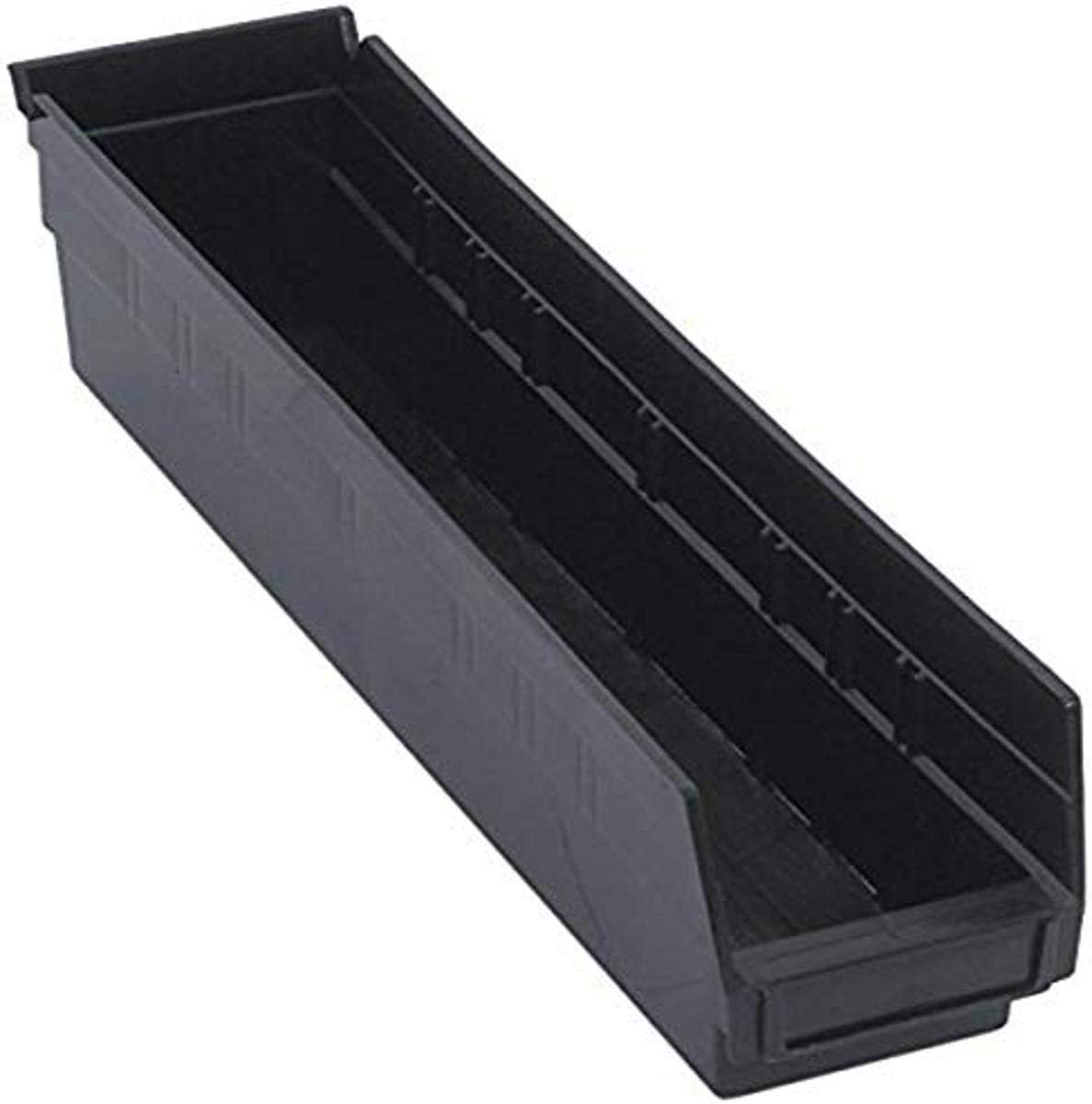 Quantum Storage Systems QSB103BK 20-Pack 4" Hanging Plastic Shelf Bin Storage Containers, 17-7/8" x 4-1/8" x 4", Black