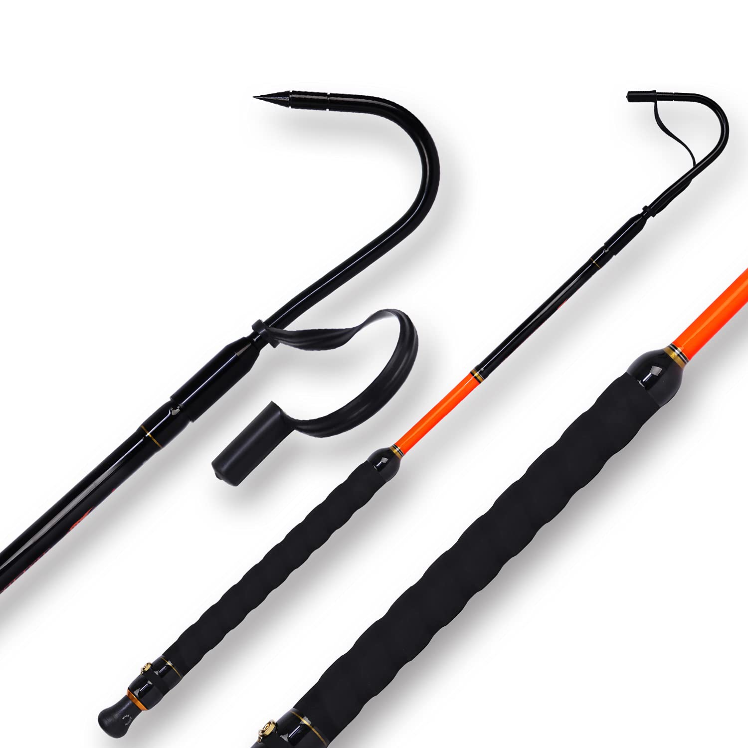 Fiblink Fishing Gaff Fiberglass Handle Stainless Steel Hooked Gaff (3ā & 5ā & 6ā, 66 lb Test) (Lenght: 3')
