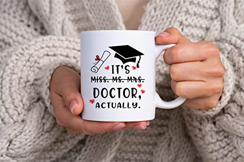 Qsavet Funny Doctor Gift Mug, It's Miss Ms Mrs Dr Actually Mug, Dr Mug, PHD Graduation Mug, Doctorate Degree Mug, Doctor Mug, Phd Mug, Novelty Coffee Mug for Coworker, Friends, Students - 11oz (dr)