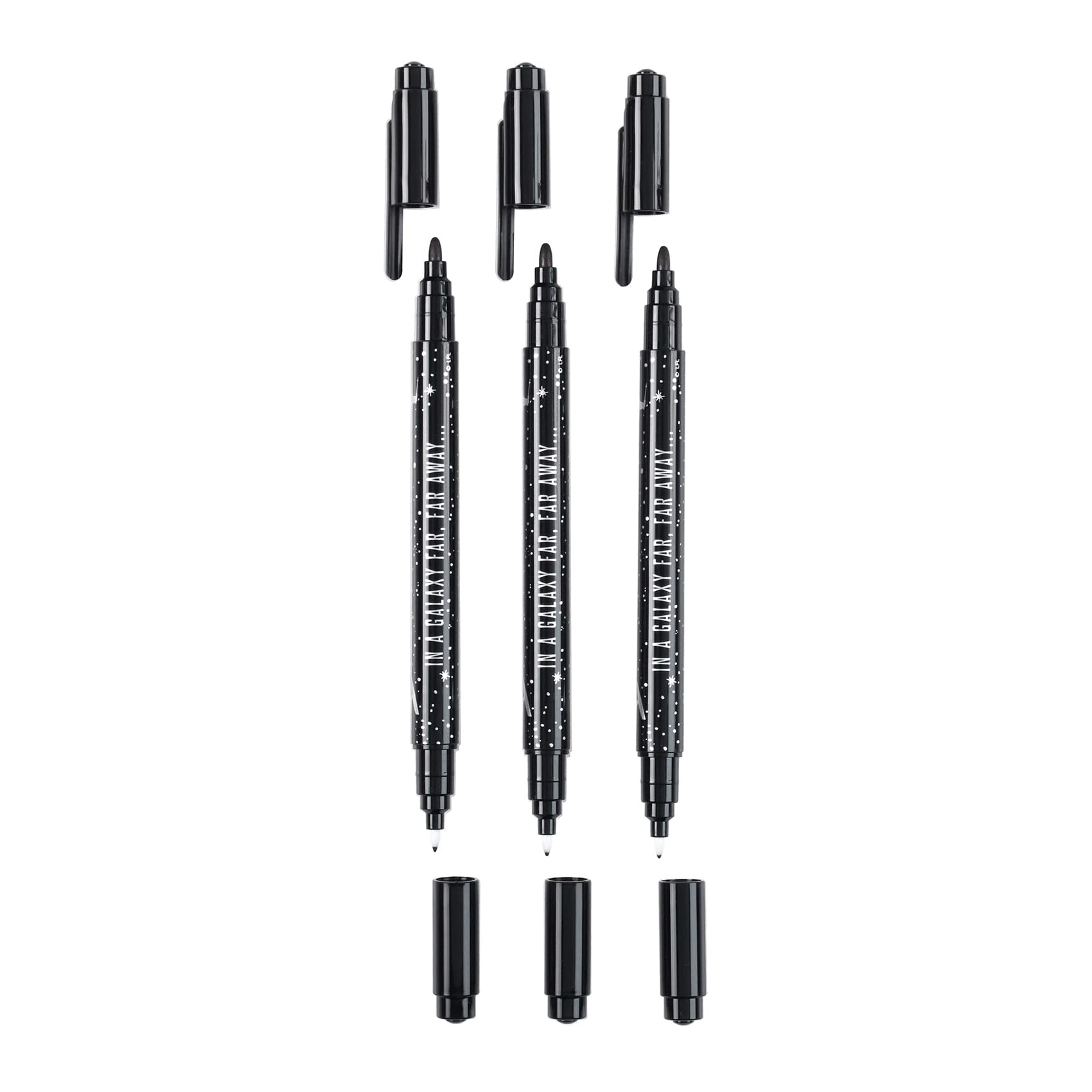 Erin Condren 3-Pack Dual-Tip Marker Set - All Black Ink. Star Wars Collection. Fine Tip and Medium Tip. Writing and Drawing Markers For Every Day Use