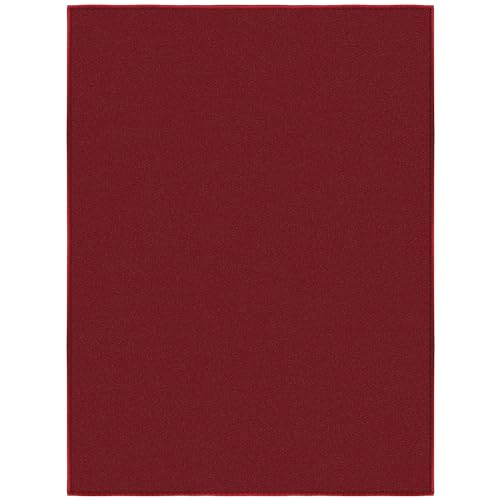 Sweet Home Stores Sweethome Collection Solid Design Rubberback Area Rug/Mat, 2'3" x 3', Red