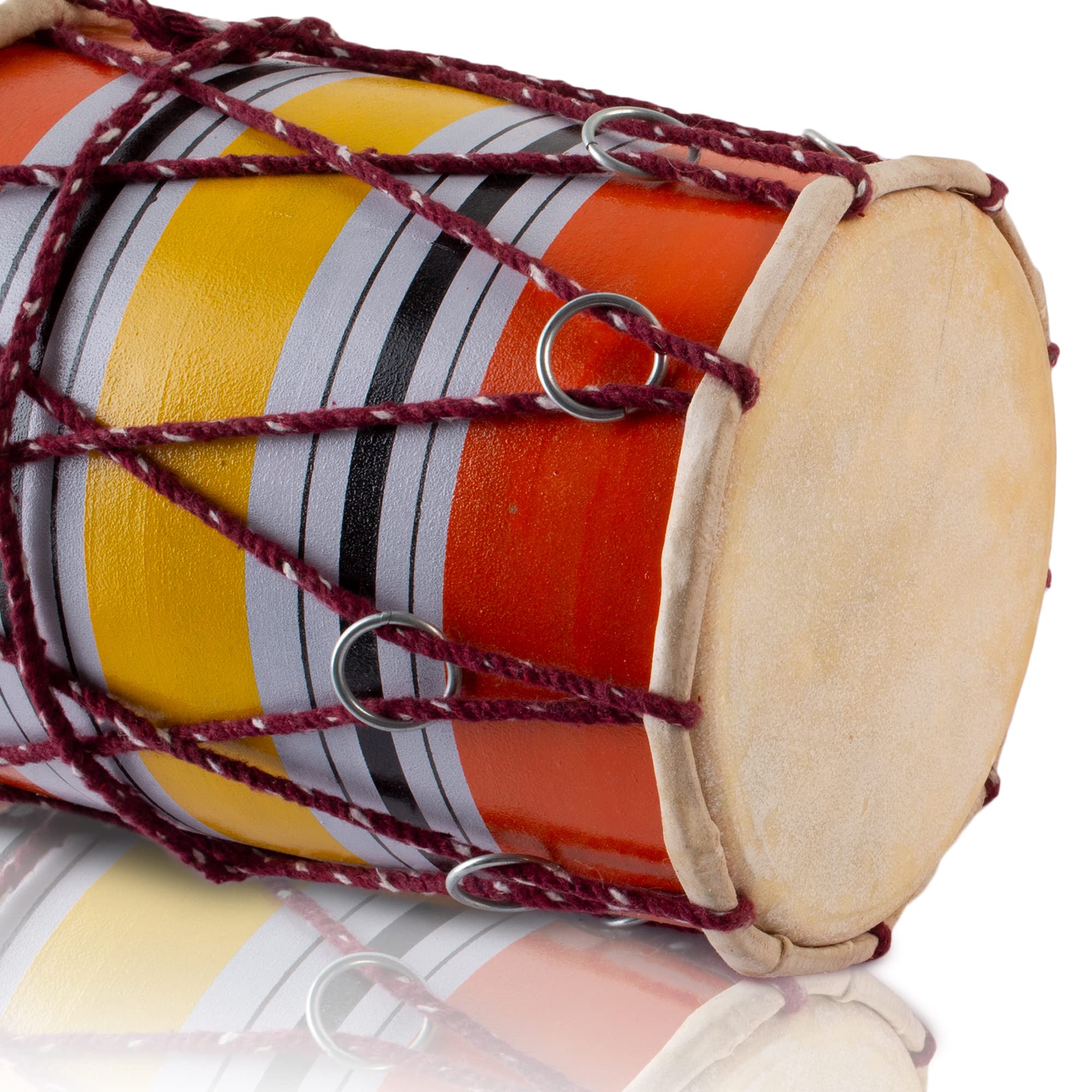 Handmade Wooden & Leather Classical Indian Folk Tabla Drum Set Hand Percussion Drums World Musical Instruments Punjabi Dhol Dholak Dholki 8 x 6 Inches Fun Birthday Housewarming Gift Ideas