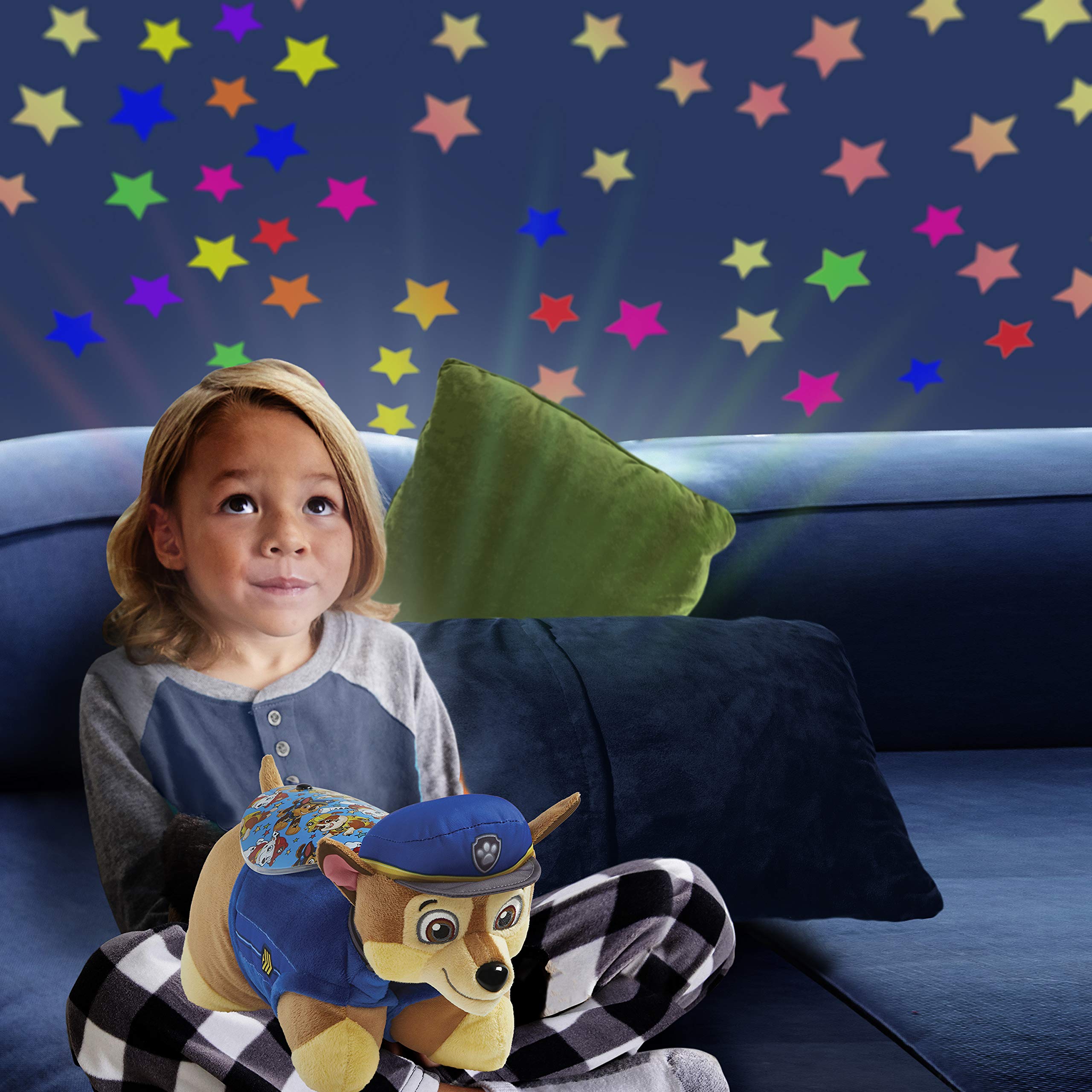 Pillow Pets Paw Patrol Chase Sleeptime Lite, 11" Nickelodeon Stuffed Animal Nightlight, 1 Count (Pack of 1), Multicolor