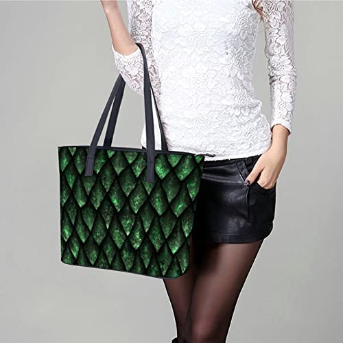 Dragon Scales Women's Tote Bag PU Leather Shoulder Bag Handbags Purse For Work Shopping Travel