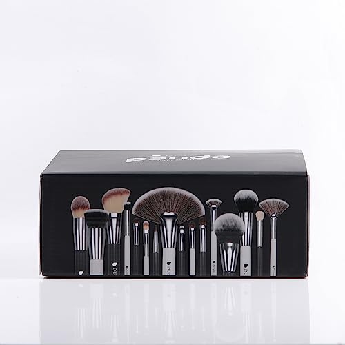DUcare Professional Makeup Brushes Panda Series Makeup Brush Set Valentines Day Gifts 31Pcs Kabuki Foundation Blending Face Powder Blush Concealers Eye Shadows With Leather Case Organizer