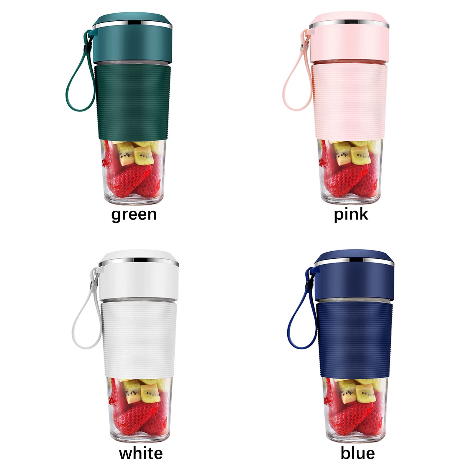 Firlar Portable Blender, 300ml USB Cordless Fast Juicer Personal Size Blender Small Juicer with 6 Blades Dual Power Model and Built-in Battery Juice Blender Suitable for Home, Outdoor, Travel