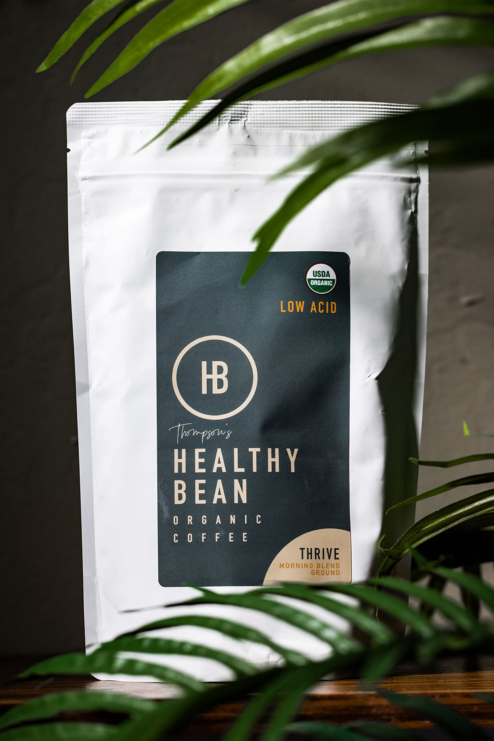 Healthy Bean Coffee Thrive Morning Roast - Low Acid Coffee | Ground, Organic | - 11oz.