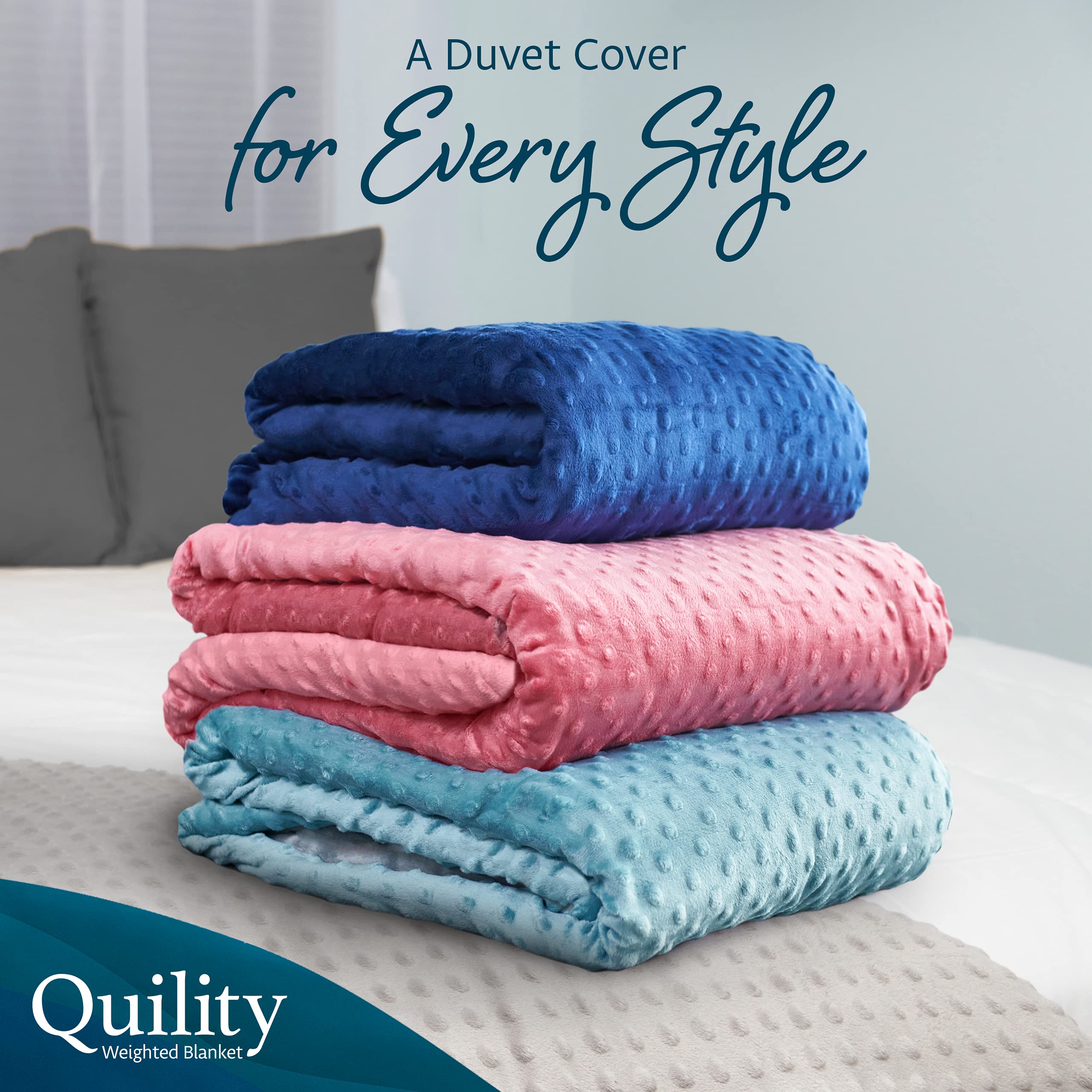 Quility Weighted Blanket for Kids & Toddlers - 12 LB Twin Size Kids Weighted Blanket for Cooling & Heating - 100% Cotton Blanket w/Glass Beads, Machine Washable - 48"x72", Navy
