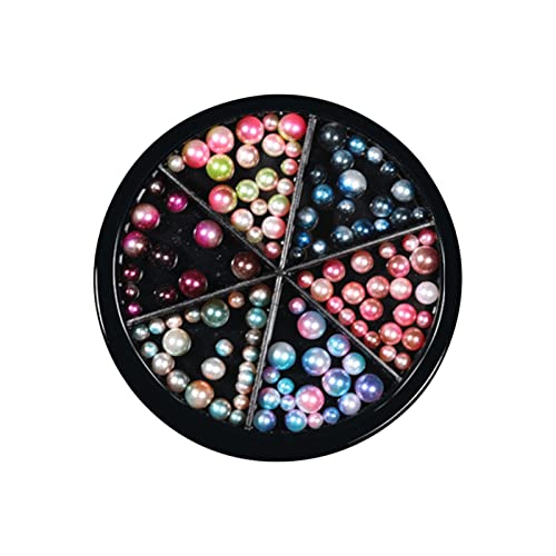 Disc 6 Grid Nail Jewelry Metal Pearl Flat Bottom Drill Combination Special Shaped Creative Accessories DIY CmQ167 (H, One Size)