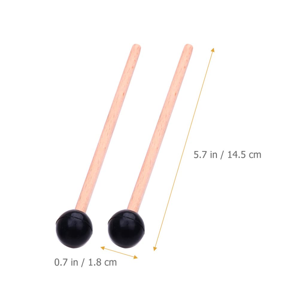 ERINGOGO 2pcs Ethereal Drum Hammer Glockenspiel Sticks Glockenspiel Mallets Rubber Mallets Sticks Handpan Drumsticks Kids Keyboard Instrument Hammer Chimes Electronic Solid Wood Toddler