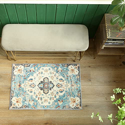 likuso Area Rug Living Room Rug.2'x3' Washable Farmhouse Boho Moroccan Throw Accent Rug for Kitchen Dining Room Home Under Table Floor Indoor Area Rug