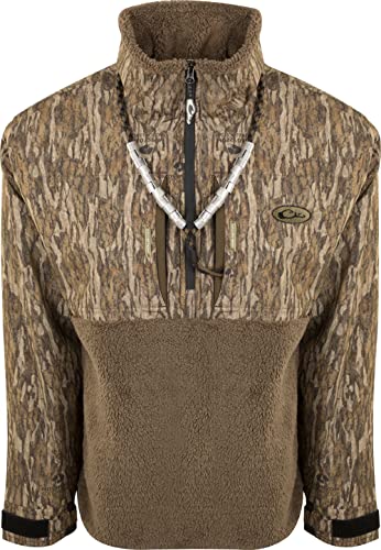Drake Waterfowl MST Guardian Flex™ Sherpa Fleece Eqwader™ 1/4 Zip Mossy Oak Shadow Grass Habitat 2Xlarge