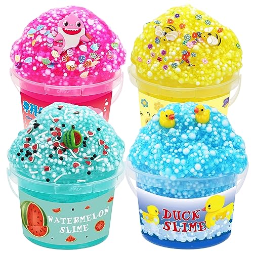 Kids Party Favors Foam Ball Slime Kit 150ml x4,Stress Relief Toys, Birthday Gifts, Party Favors for Girl Boys 6 7 8 9 10 11 12