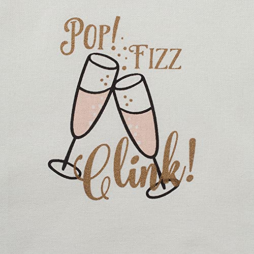 DII Christmas Tea Towels Decorative Kitchen Dish Towel Set, 18x28, Pop Fizz Clink!, 2 Piece