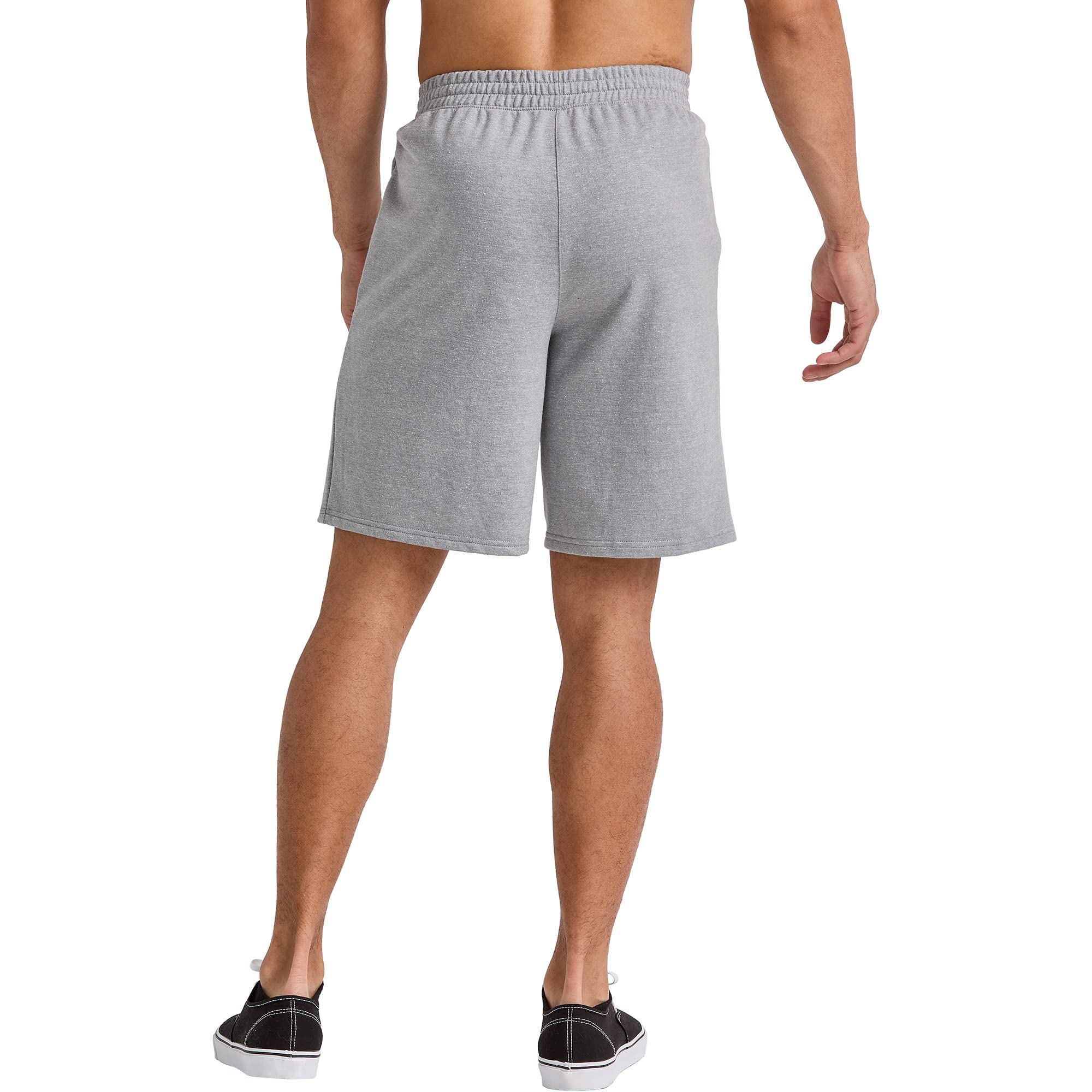 Hanes Comfortblend Men's Originals French Terry Sweat, Pull-On Athletic Shorts, 9", Concrete PE Heather, Large