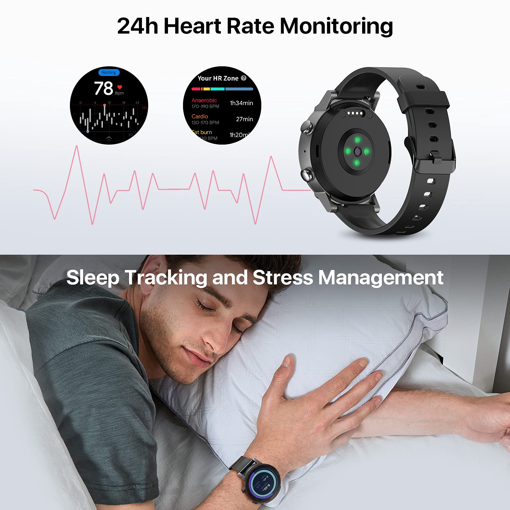 Ticwatch E3 Smart Watch Plus TicPods ANC True Wireless Earbuds Black, E3 Smartwatch Wear OS by Google Monitor Fitness Tracker GPS NFC Mic Speaker IP68 Waterproof iOS/Android Compatible