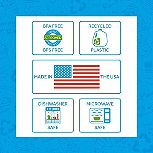 Re Play Made in USA 9" Heavy Duty Dining Plates | Virtually Indestructible Eco Friendly Recycled Polypropylene Plastic |BPA Free| Dishwasher Safe|Perfect For On The Go or At Home Dining| White (4pk)
