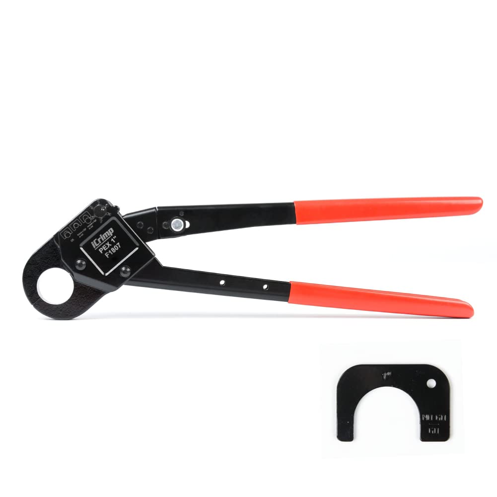 iCrimp PEX 1-inch Crimping Tool, for Copper Pex Crimp Rings and Fittings, with Go/No-Go Gauge,Angled Head,suits All US F1807 Standards
