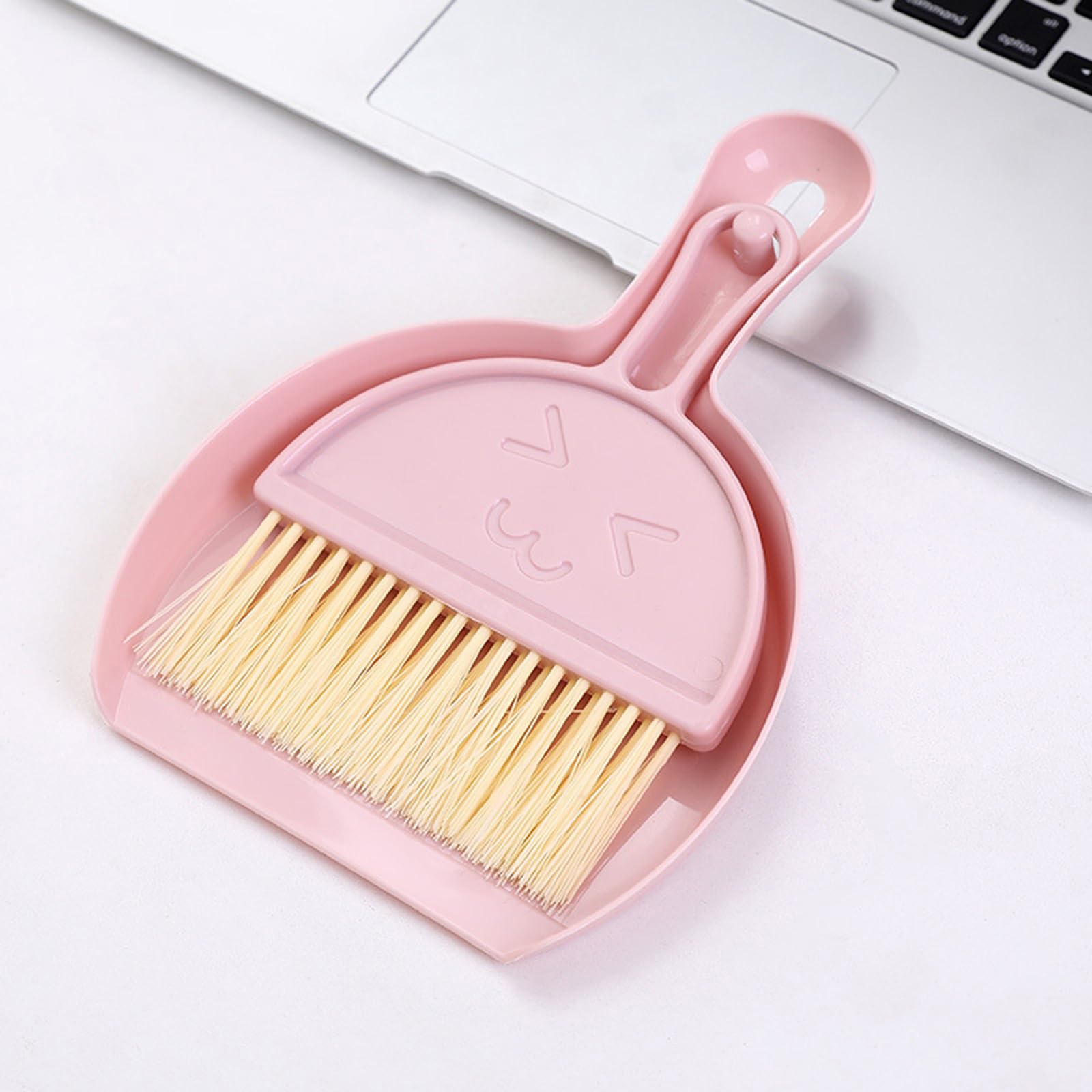 Pink Multi-Purpose Mini Broom and Dustpan Set with Garbage Shovel for Table Desktop Cleaning