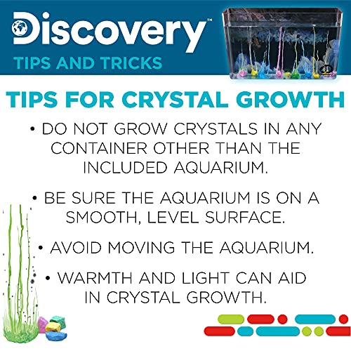 Discovery Kids Crystal Aquarium, Includes Growing Magic Rocks, Aquarium & Bonus Poster, DIY Crystal Growing Kit, Rock Science Kit, Cool STEM Gift, Science Kit for Girls and Boys Ages 12+ 4 inches
