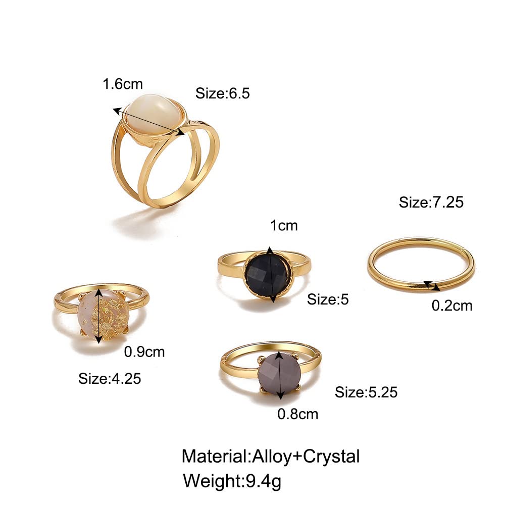 CSIYANJRY99 Vintage Girly Gold Ring Set, Boho Resin Finger Ring Aesthetic Snake Butterfly Crystal Thick Ring, Folded Midi Ring Wrapped Gift (21PCS)