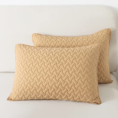 Yellow King Size Quilt Bedding Sets with Pillow Shams, Pumpkin Lightweight Soft Bedspread Coverlet, Quilted Blanket Thin Comforter Bed Cover for All Season Spring Summer, 3 Pieces, 104x90 inches