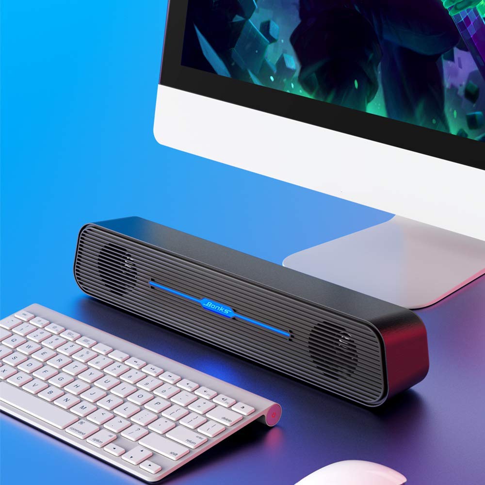 Computer Speakers Wried Soundbar,Bebom Basics N5 USB Powered Mini Sound bar Speaker for TV Desktop PC Laptop,Pluy and Play (Black)