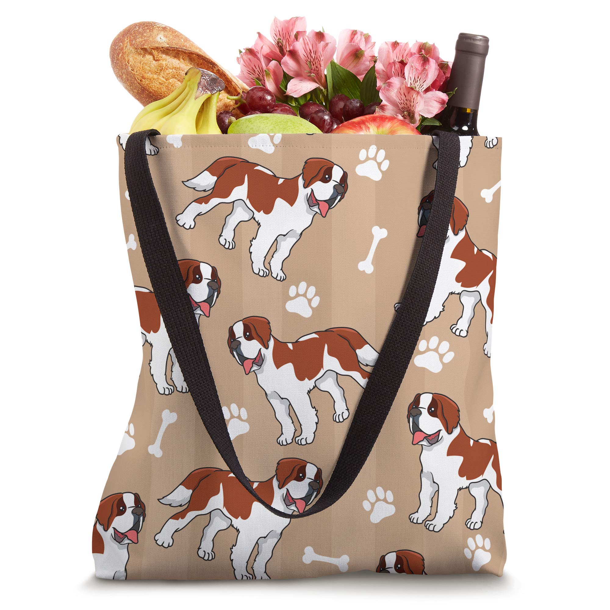 Cute St Bernard Dog Lover Gift Women Girl Tote Bag