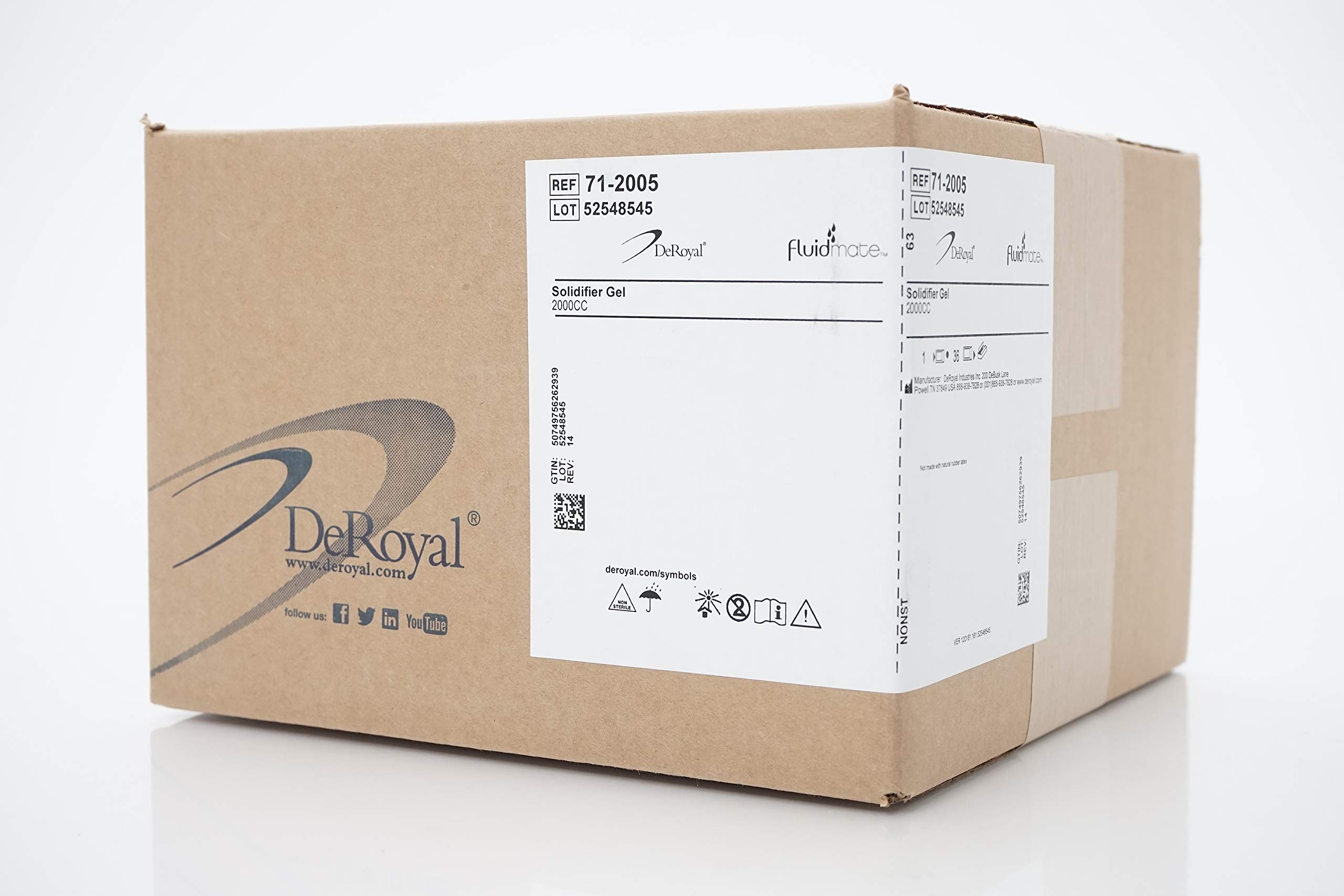 DeRoyal Solidifier, Gels 2000cc, 2.1 Oz, 71-1205 (Case of 36)