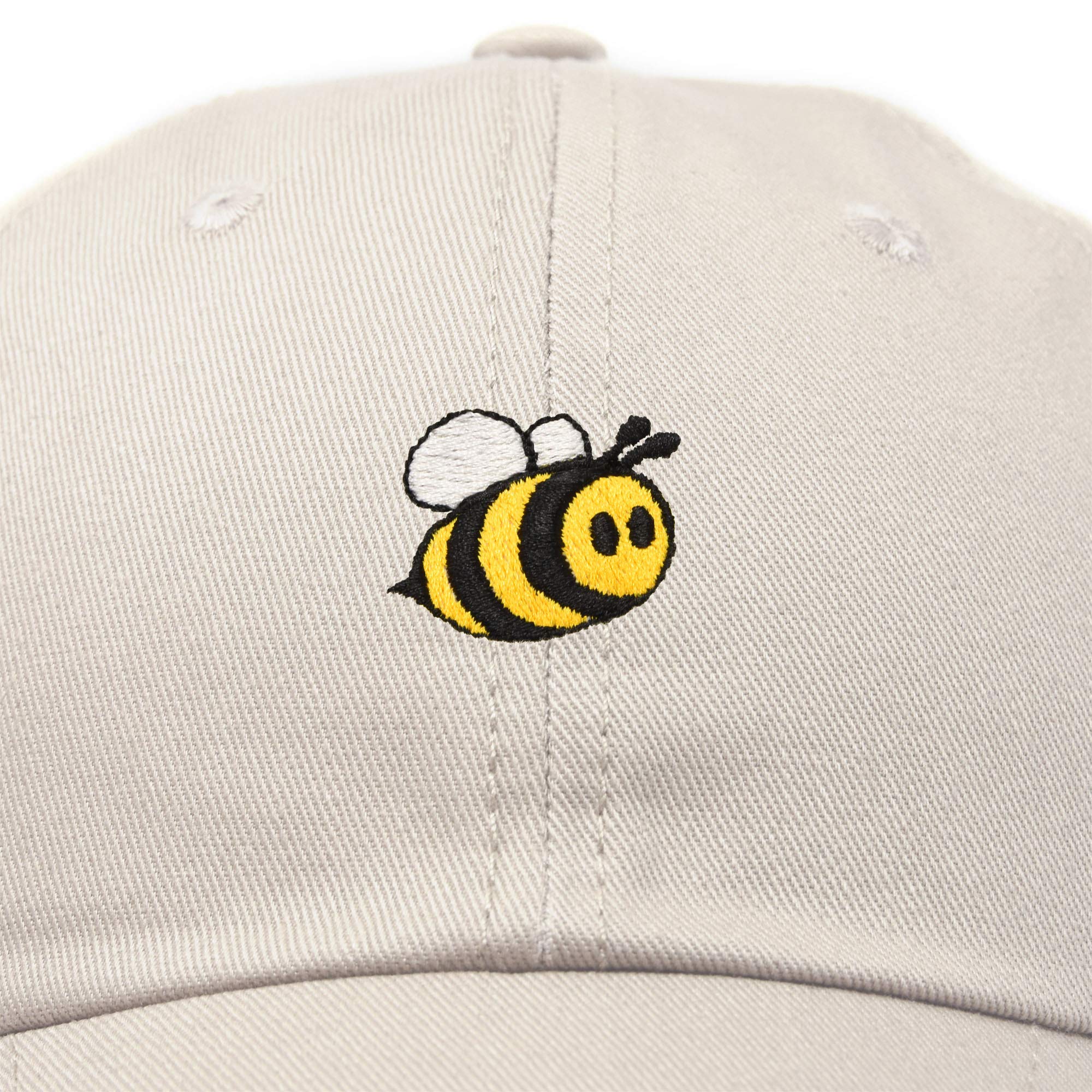 DALIX Bumble Bee Baseball Cap Dad Hat Embroidered Womens Girls in Beige