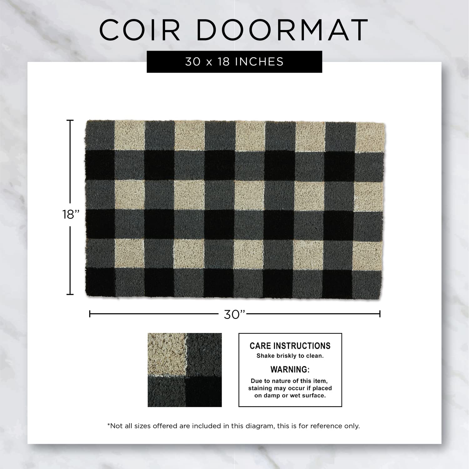 DII Natural Coir Doormat, Fun Greeting Mat, Honey I'm Home, 18x30