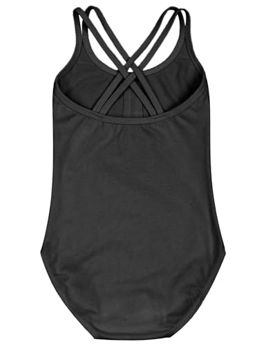 Daydance Black Dance Leotards for Girls, Sleeveless Camisole Ballet Outfits