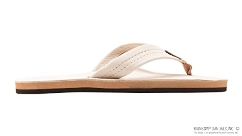 Rainbow Sandals Men's Leather Single Layer Wide Strap with Arch, Sand, Men's Medium / 8.5-9.5 D(M) US