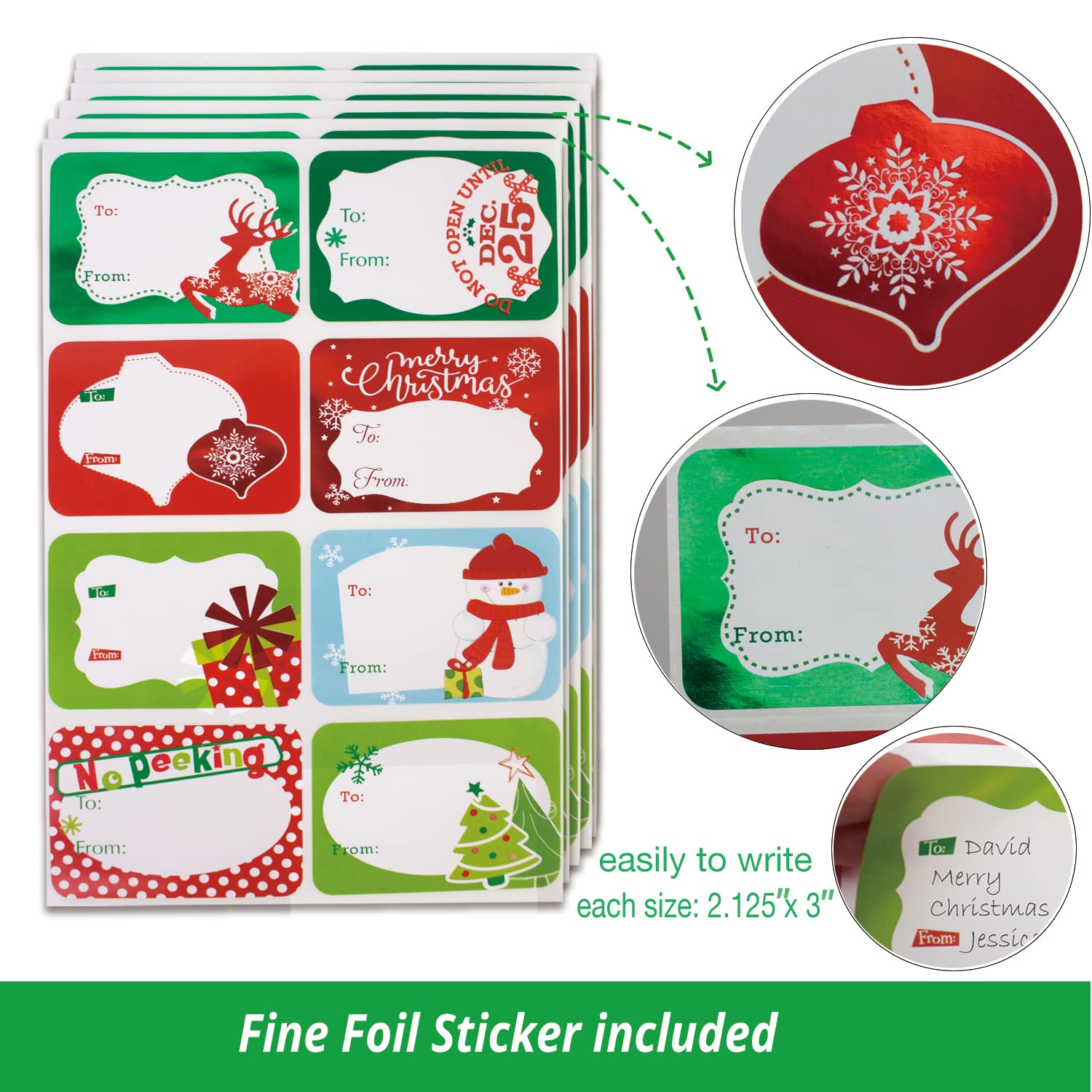 Party Funny 12 Christmas Cookie Boxes -Large Holiday Bakery Food Container for Gift Giving with 80 Count Christmas Foil Gift Stickers