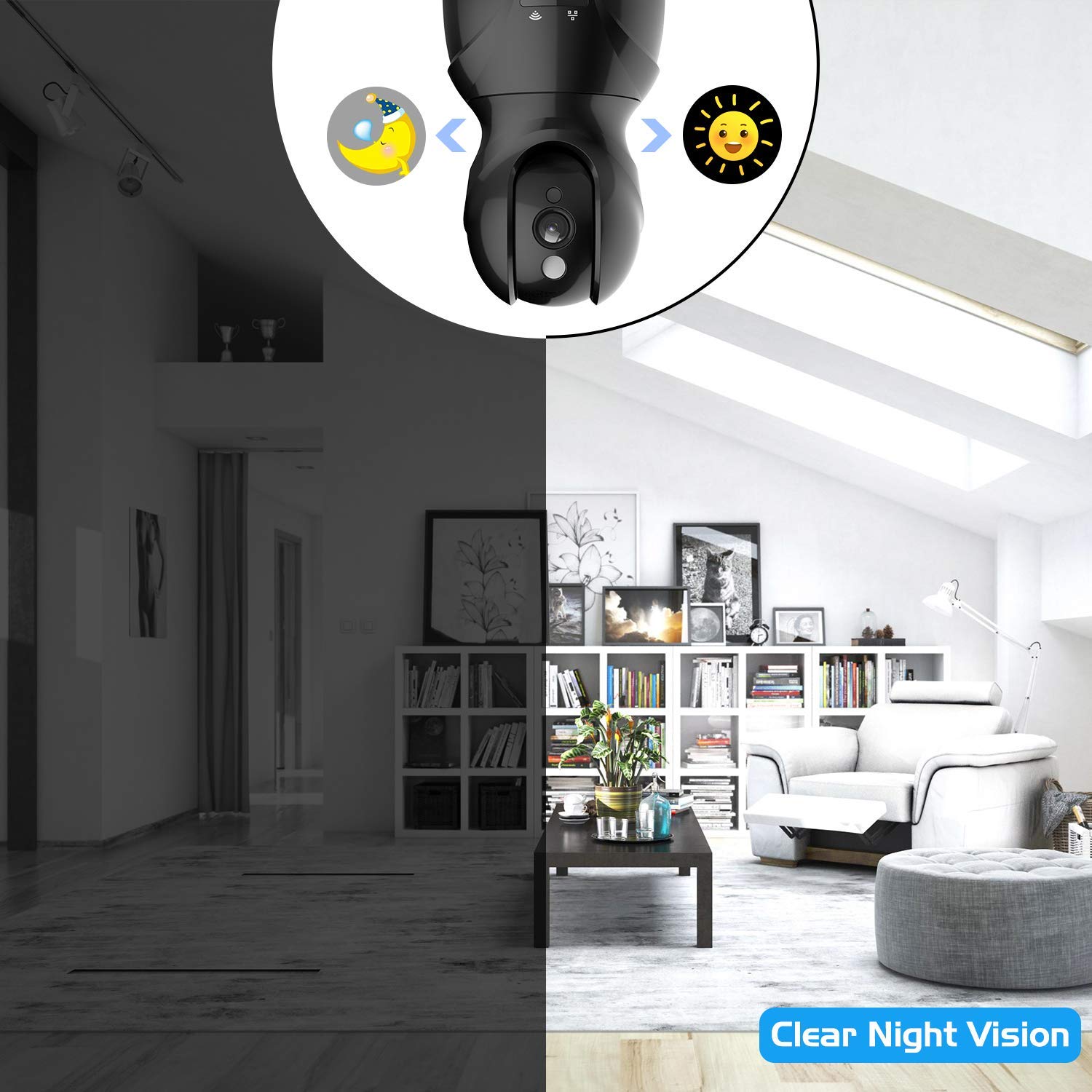 Syeh Security Camera 1536P Pet Camera Wireless WiFi Home Camera Full, 720p