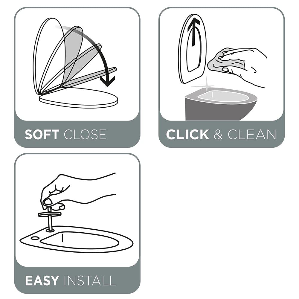 Tiger Burton Toilet Seat, Duroplast, White, 37.3 x 5.5 x 44.2 cm