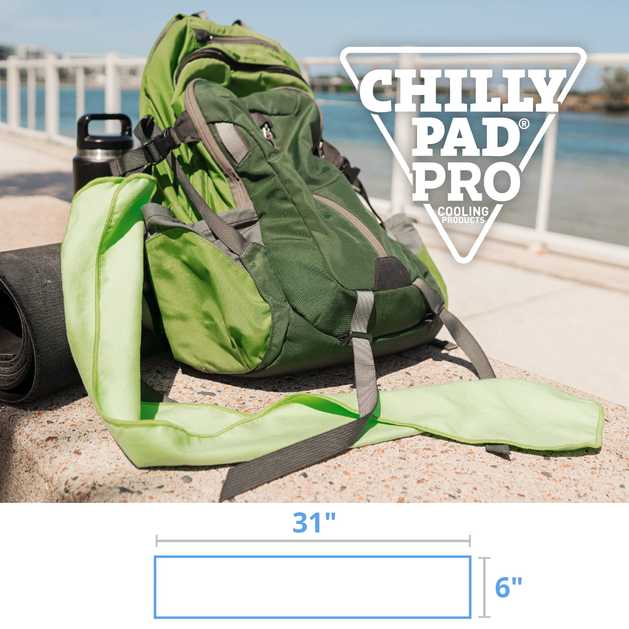 FROGG TOGGS Chilly Pad Pro Sport Microfiber Instant Cooling Towel, Machine Washable, Reusable 31"x6"