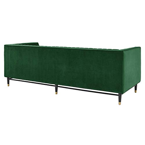 Modway Devote Channel Tufted Performance Velvet, Sofa, Emerald