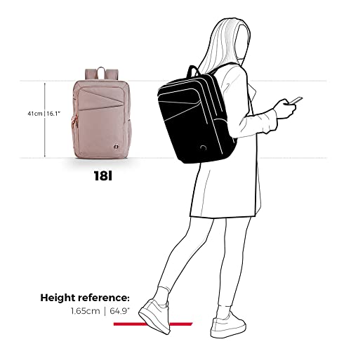 Swissdigital Design Katy Rose Laptop Backpack For Women,College Bookbags With USB Charging Port,Large Capacity Computer Backpacks For Work Business Lotus (SD1006F-82)