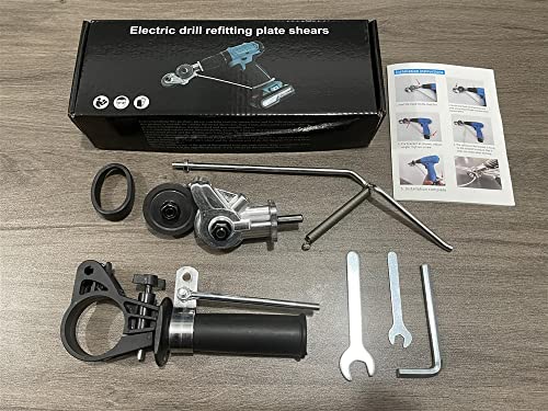 Electric Drill Plate Cutter, Electric Drill Shears Attachment Cutter Nibbler, Double Headed Sheet Metal Nibbler Cutter, Safe and Durable Drill Attachment for Metal Cutting