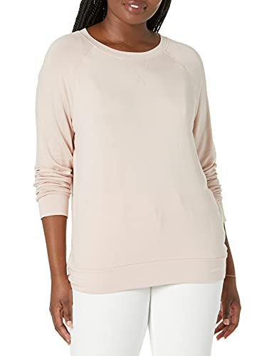 Daily Ritual Women's Supersoft Terry Relaxed-Fit Long-Sleeve Raglan Sweatshirt, Rose, Small