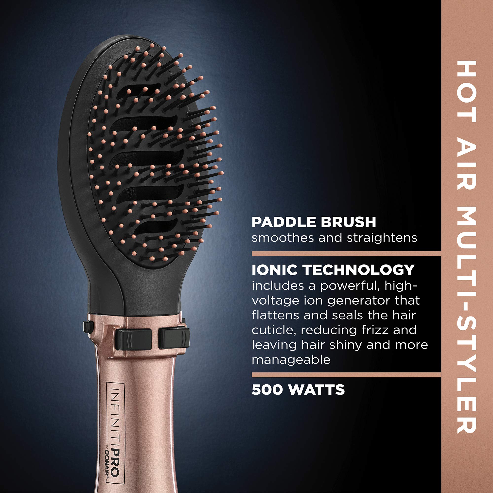 Conair Hot Air Multi-Styler, Rose Gold, Ceramic, Corded Electric, Volumize, Curl, Wave, Smooth
