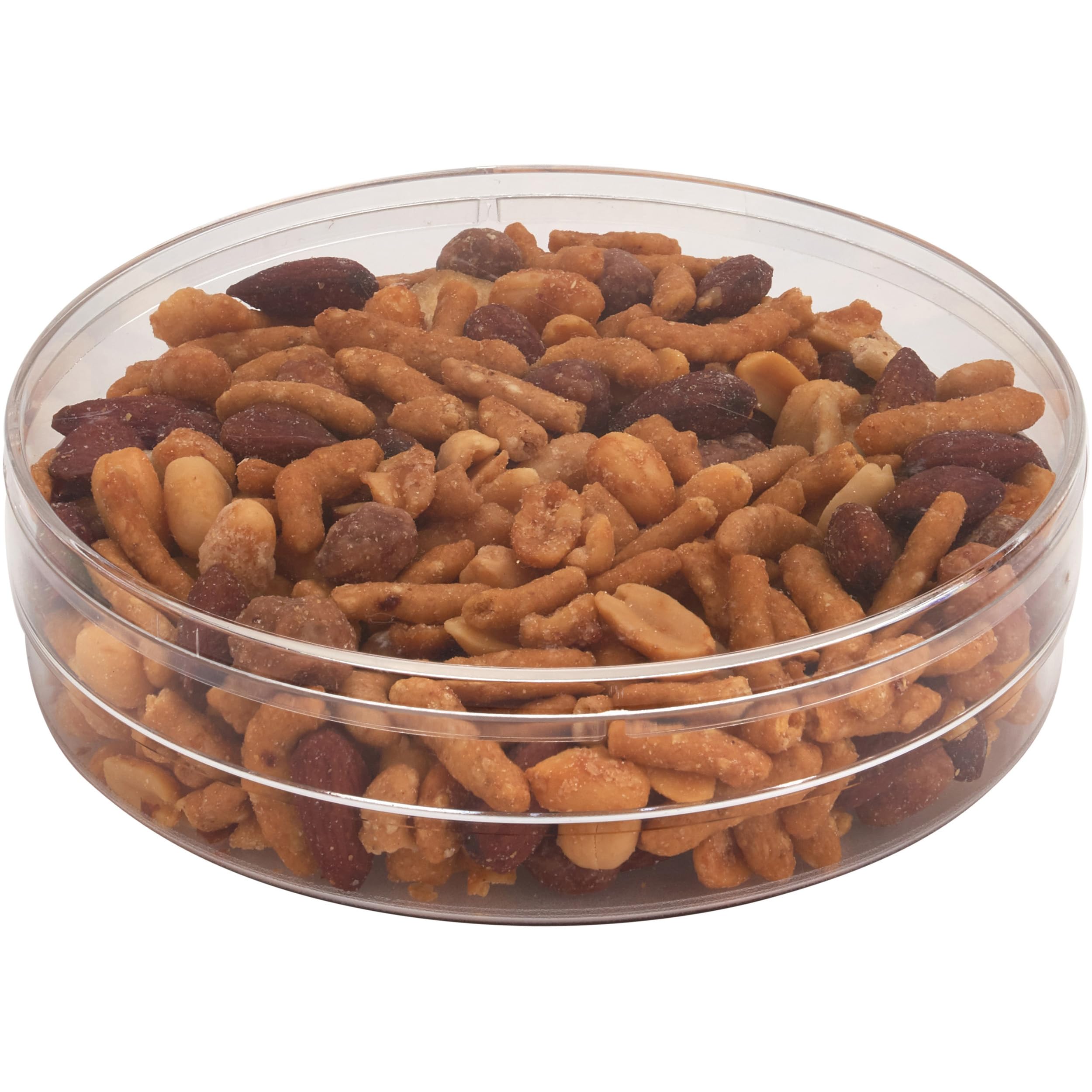 Pioneer Plastics 173C Clear Round Plastic Container with Frosted Bottom, 6" W x 1.375" H