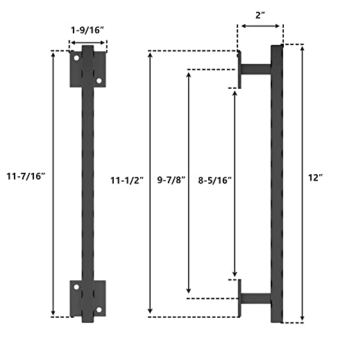 skysen Sliding Barn Door Handle Pull Black for Sliding Barn Door 12" Black(684)
