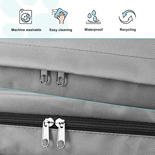 Waterproof Dog Bed Cover Canvas Washable Dog Crate Pad Replacement Cover, 34Lx22Wx3.5H inch, Gray