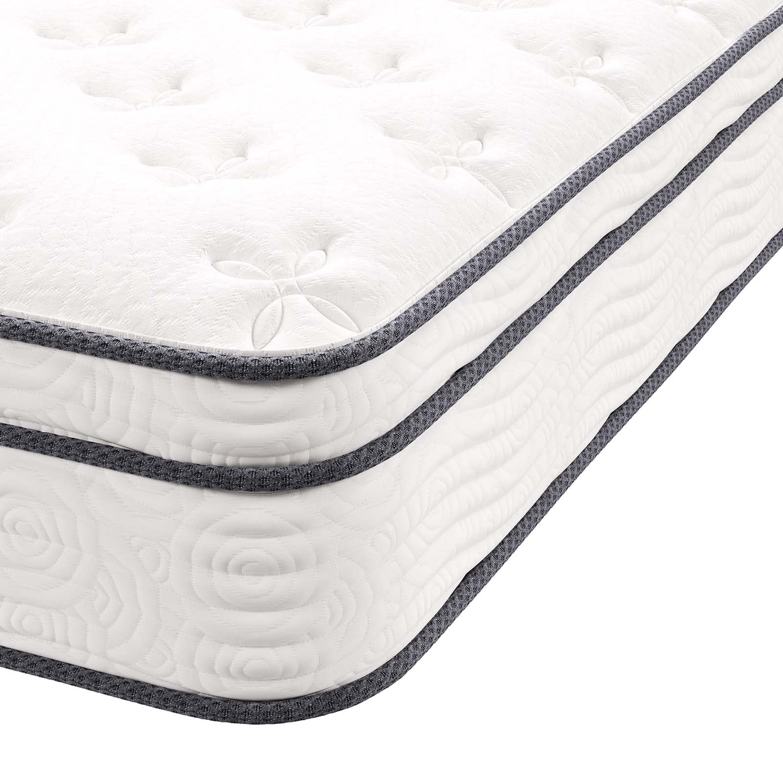 Modway Jenna 10” Innerspring and Memory Foam Twin XL Mattress With Individually Encased Coils, White