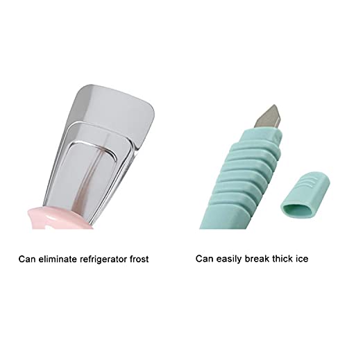 Fridge Freezer De-Icer Ice Scraper,Icebox Ice Scraper, Freezer Stainless Steel Deice Shovel Refrigerator Deicer Home Cleaning Gadget Ice Shovel Defrosting Shovel,Defrosting Scraper Gadgets (Blue
