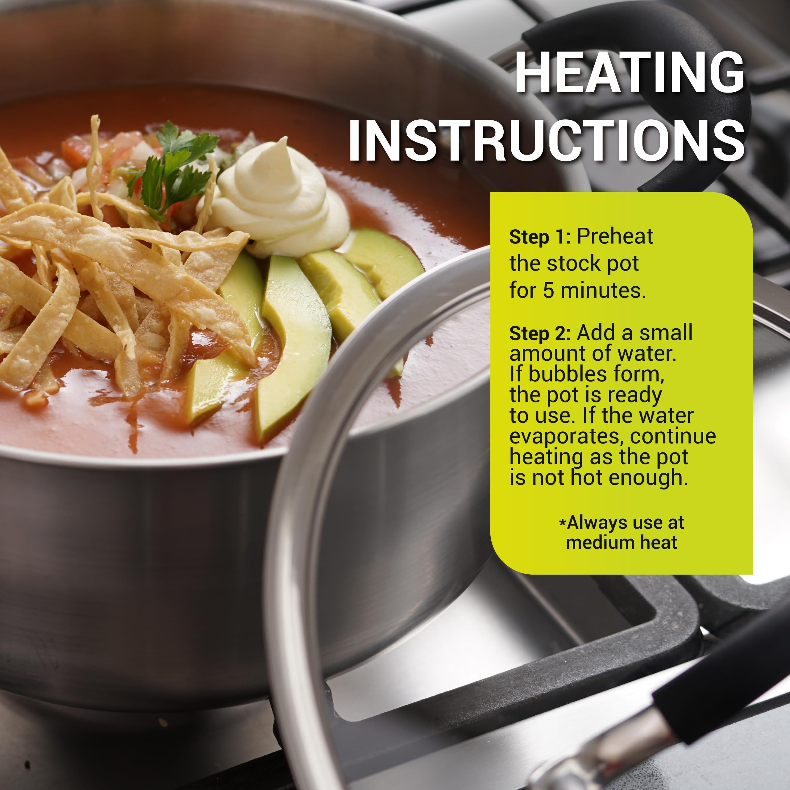 Universal UHL 4.2 Quart Stock Pot, 5-Ply Surgical Stainless Steel, Premium Sauce Pan with Lid, Compatible with All Stoves