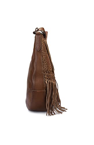 Frye Melissa Woven Large Scooped Hobo, Cognac