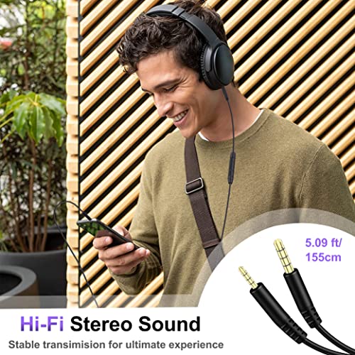 Replacement Audio Cable for Bose Headphones Cord Wire 3.5mm to 2.5mm Compatible with Bose 700 Quietcomfort QC25 QC35 QC35II QC45 OE2 OE2i SoundTrue JBL Tune 710BT with in-line Mic & Volume Control